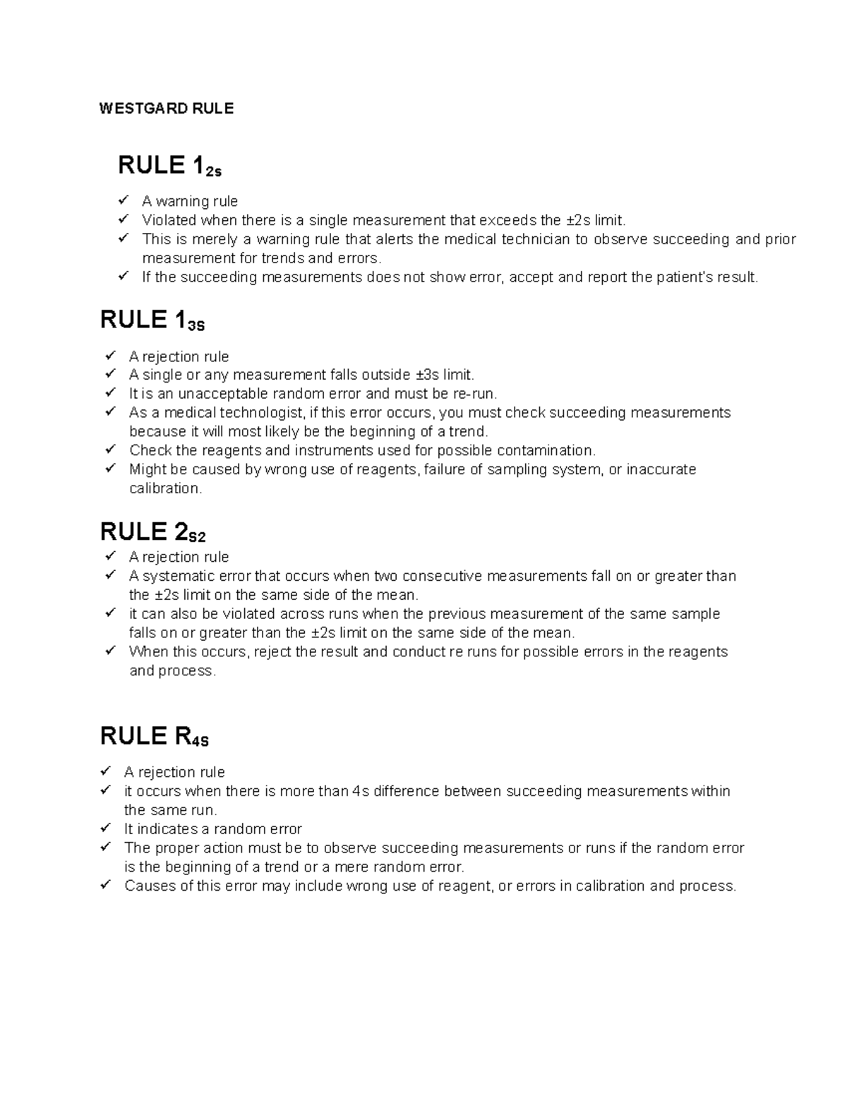 CC - Overview of Westgard Rules for Quality Control in Lab Testing ...