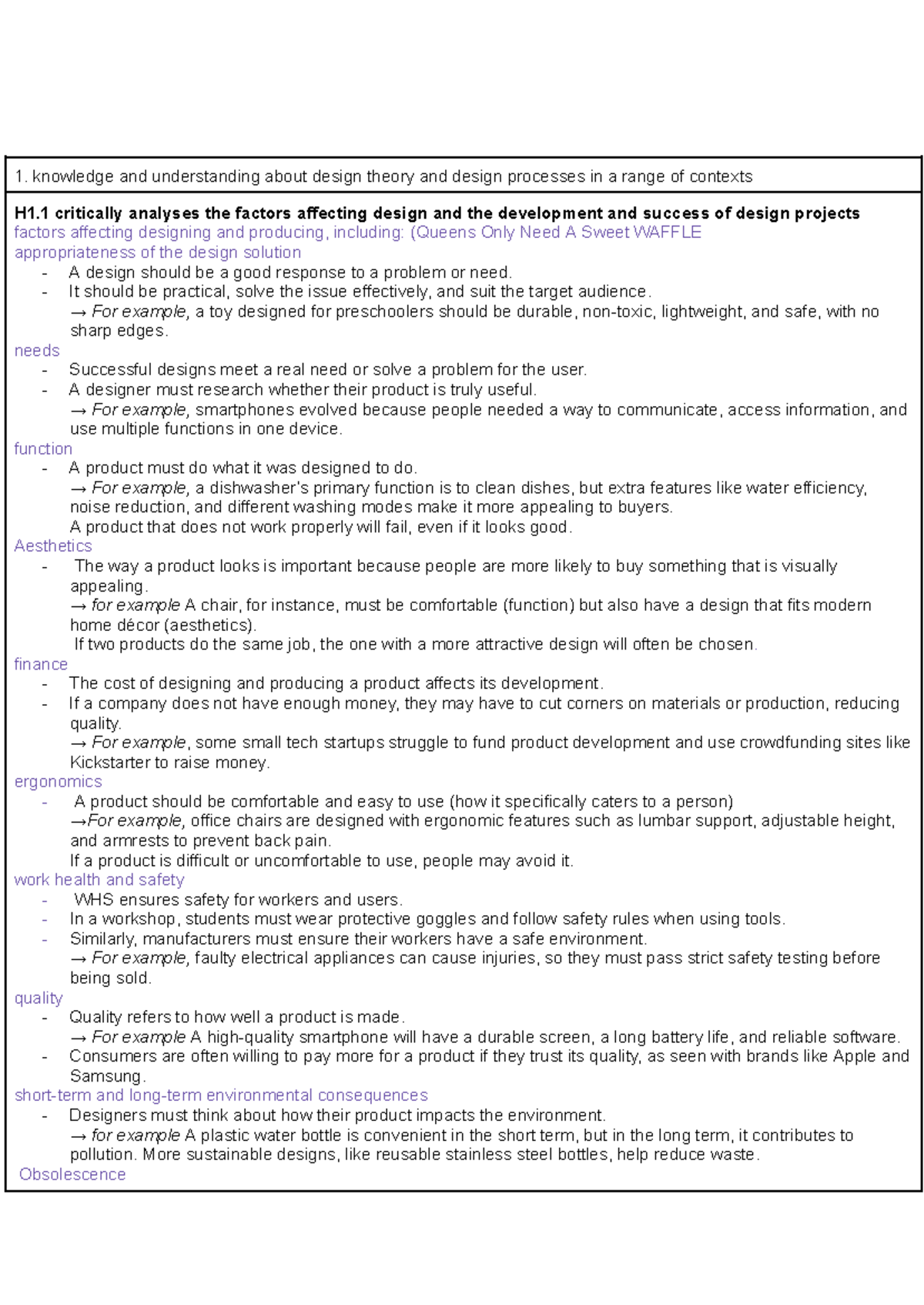 Design Theory & Processes: DT Study Notes for H1.1 & H2.1 - Studocu