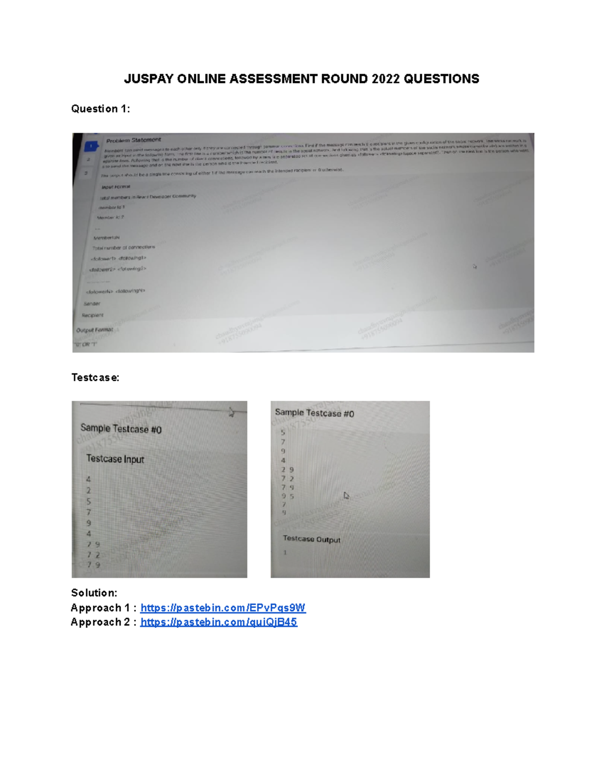 Juspay Online Assessment Round 2022 Questions - Computer science and ...