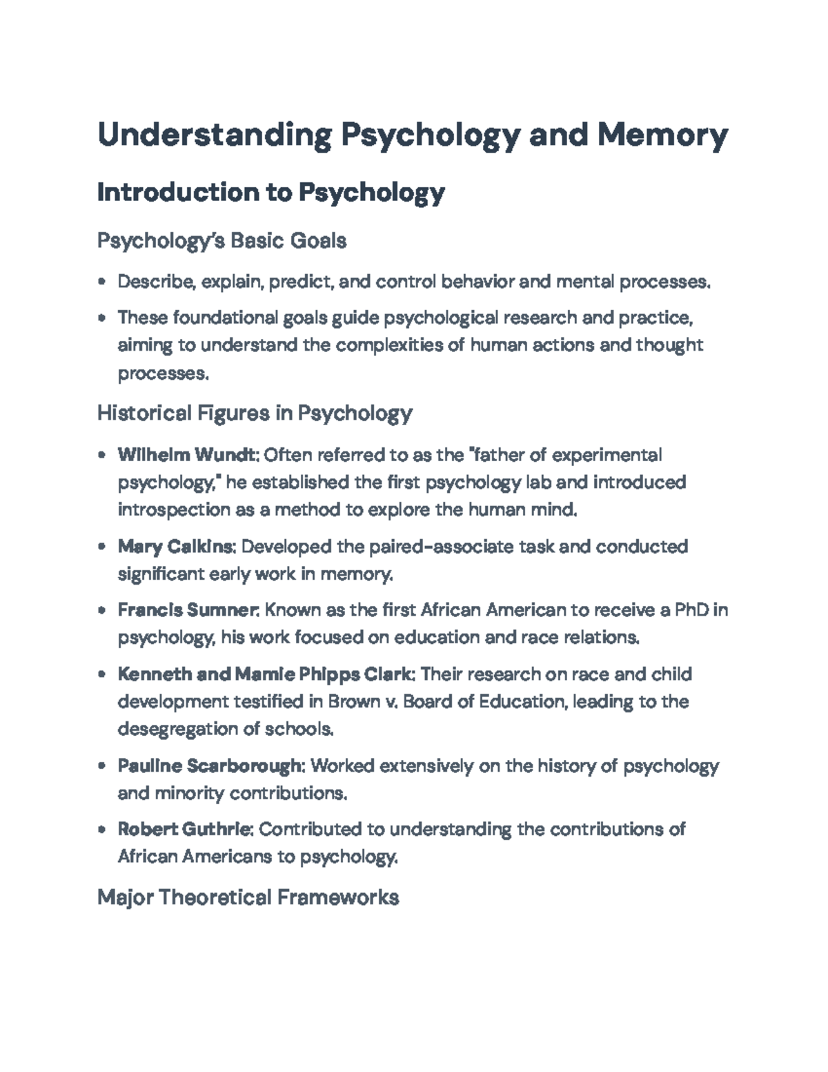 Psychology and Memory: Key Concepts and Historical Perspectives ...