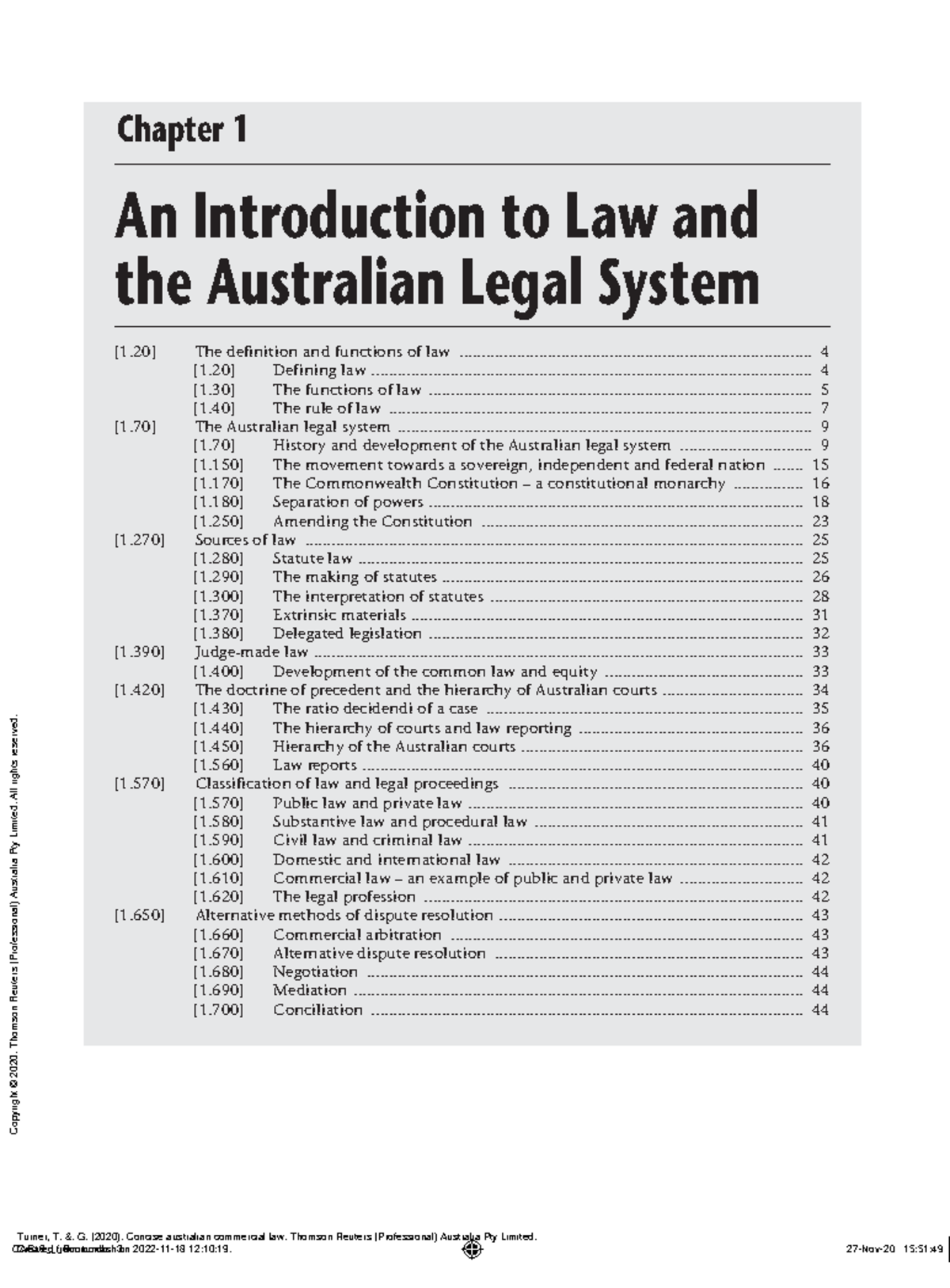Concise Australian Commercial Law - (Chapter 1 An Introduction to Law ...