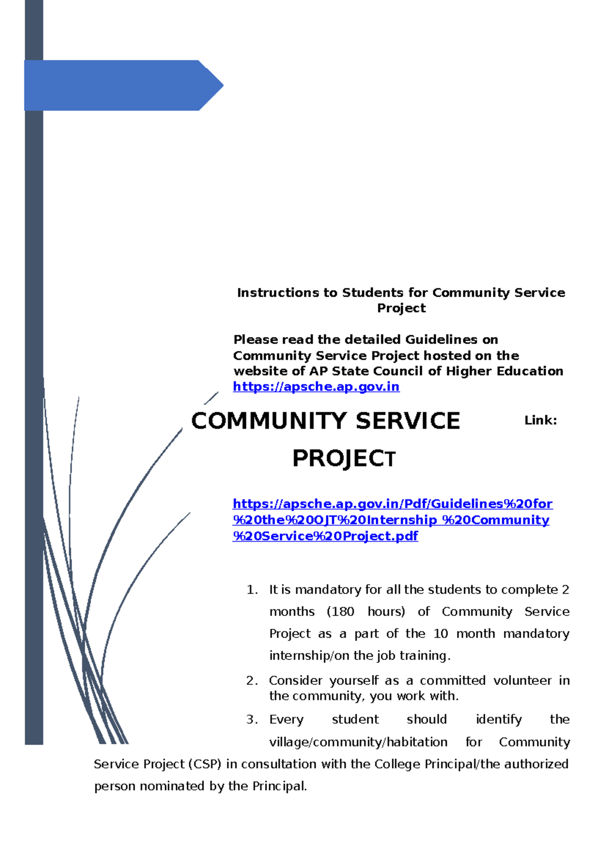 CSP 101: Guidelines for Community Service Project on Traffic Awareness ...