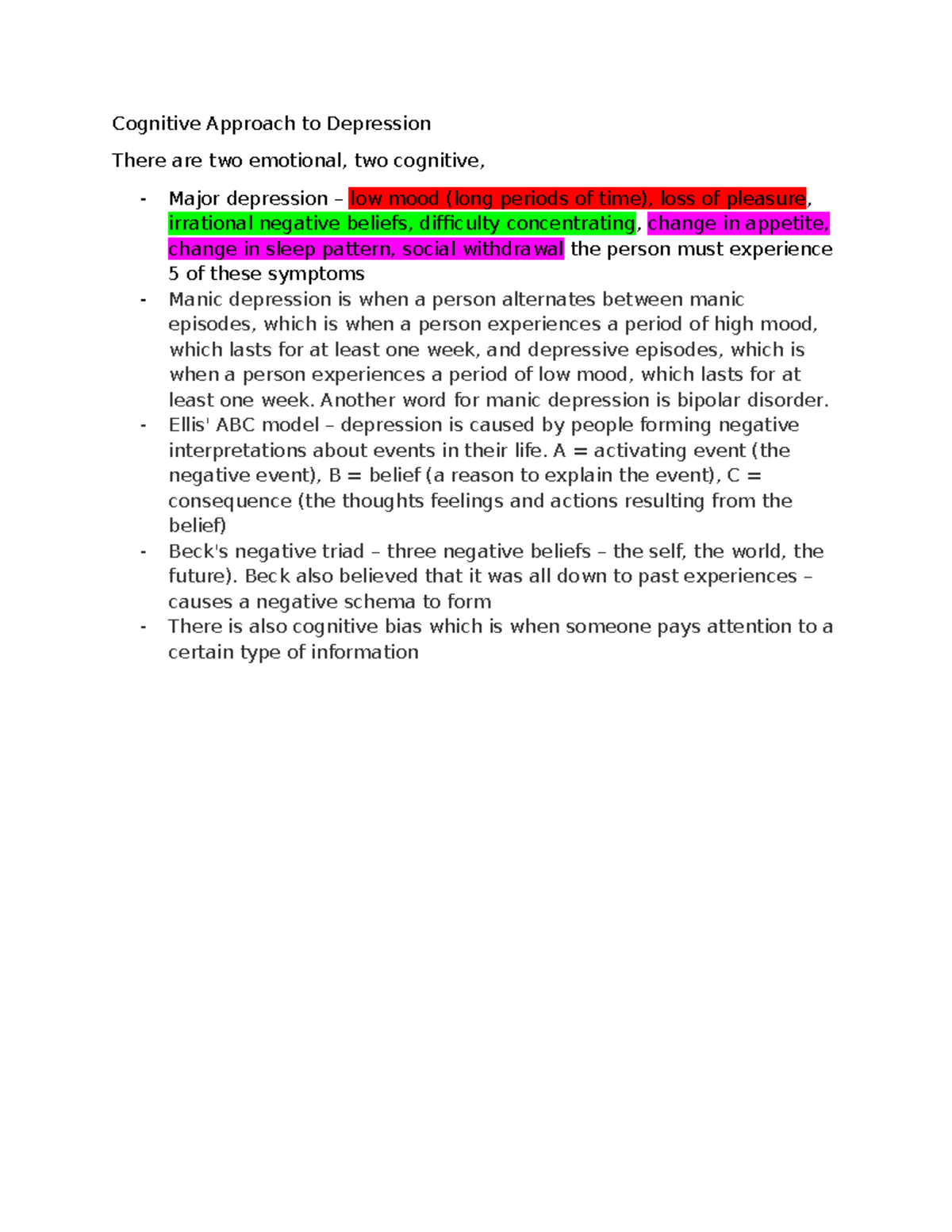 Cognitive Approach to Depression: Key Concepts and Theories Explained ...