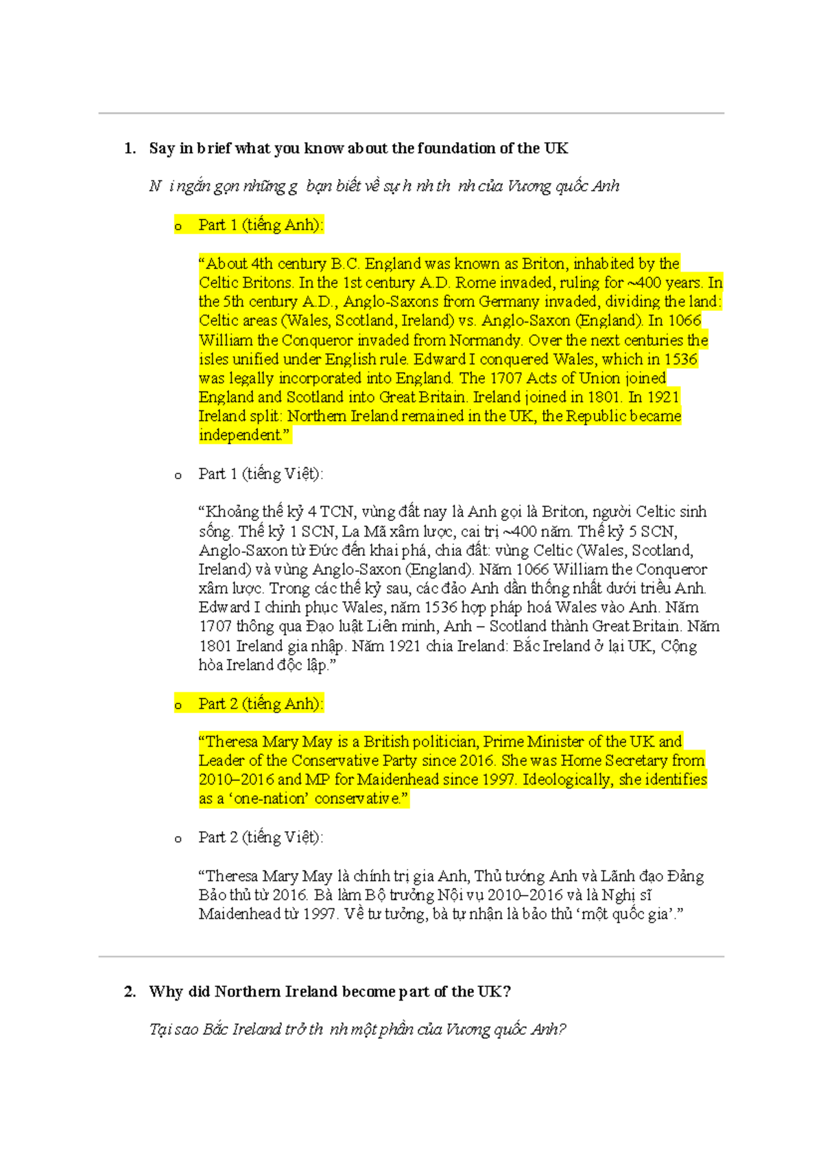 Foundations of the UK: History, Politics, and Key Figures (HIST101 ...