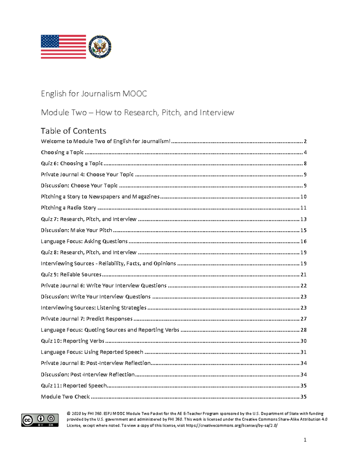 English for Journalism MOOC: Module 2 - Research, Pitch & Interview ...