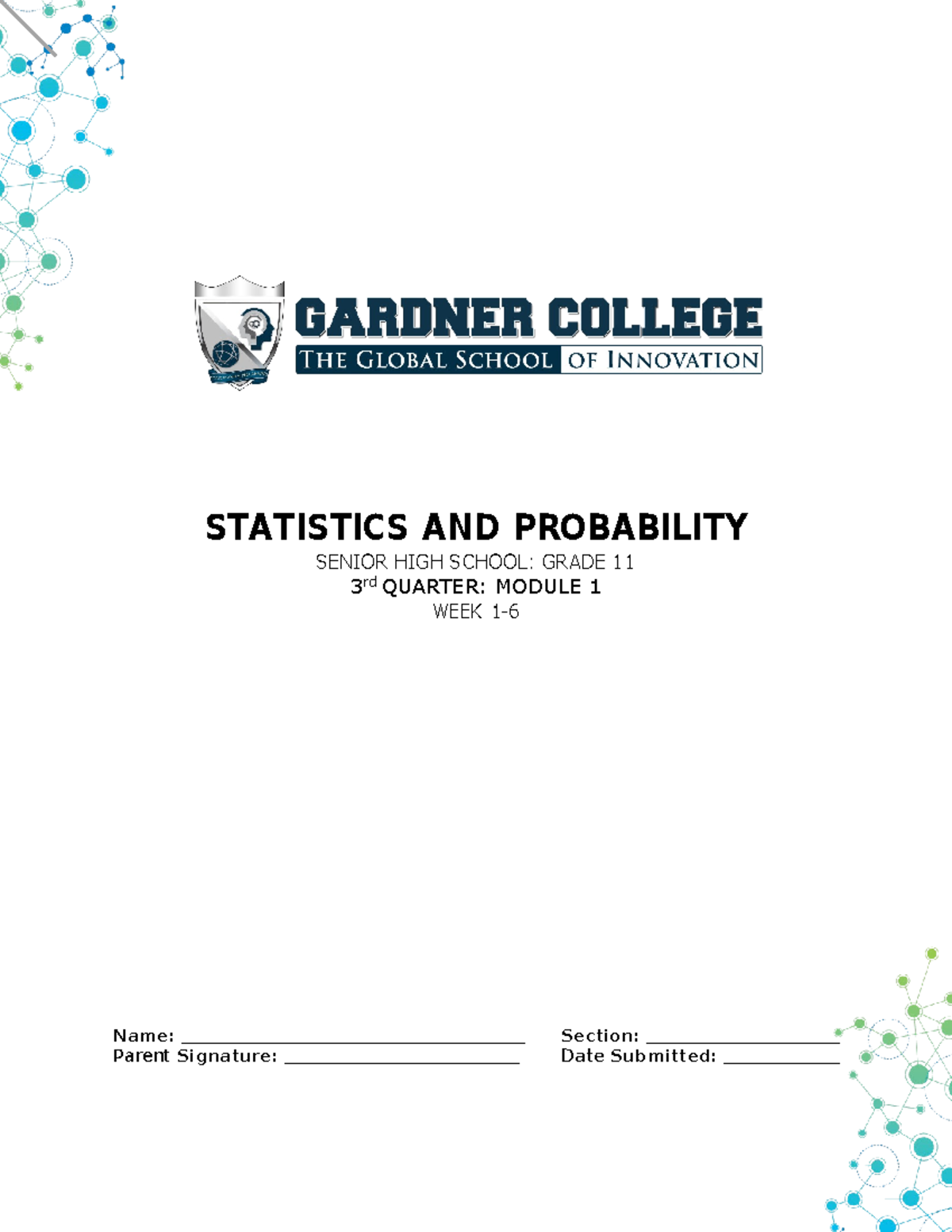 Statistics AND Probability Module 1 - STATISTICS AND PROBABILITY SENIOR ...