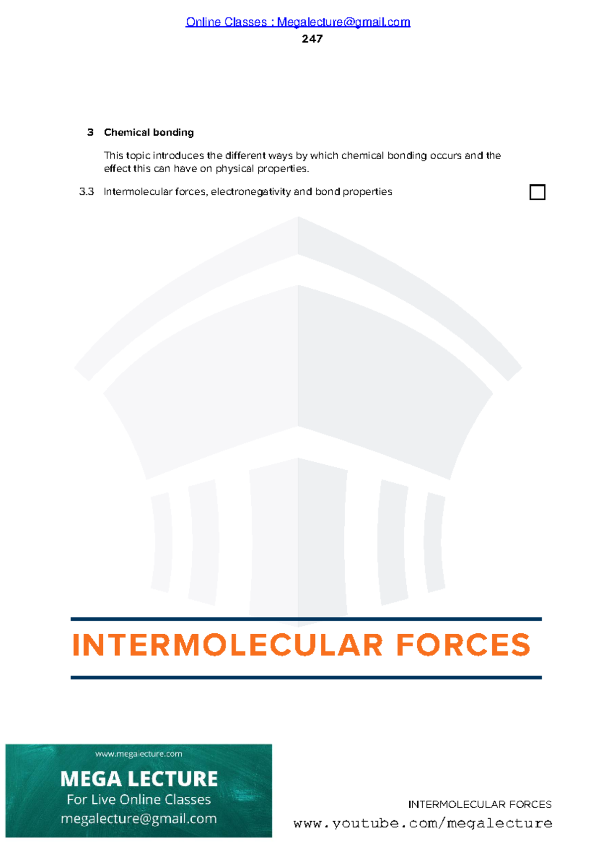 Online Classes: 247-3 Chemical Bonding and Intermolecular Forces Notes ...