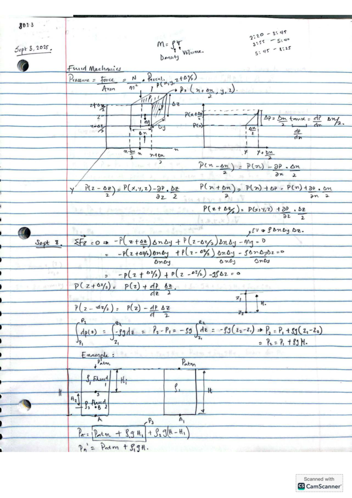 Fluid Mechanics 1 - Lecture Notes on Pressure and Density - Studocu
