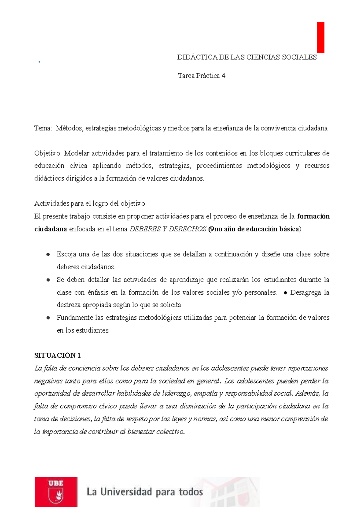 Tarea Práctica 4: Métodos para la Enseñanza de la Ciudadanía - 9no Año ...