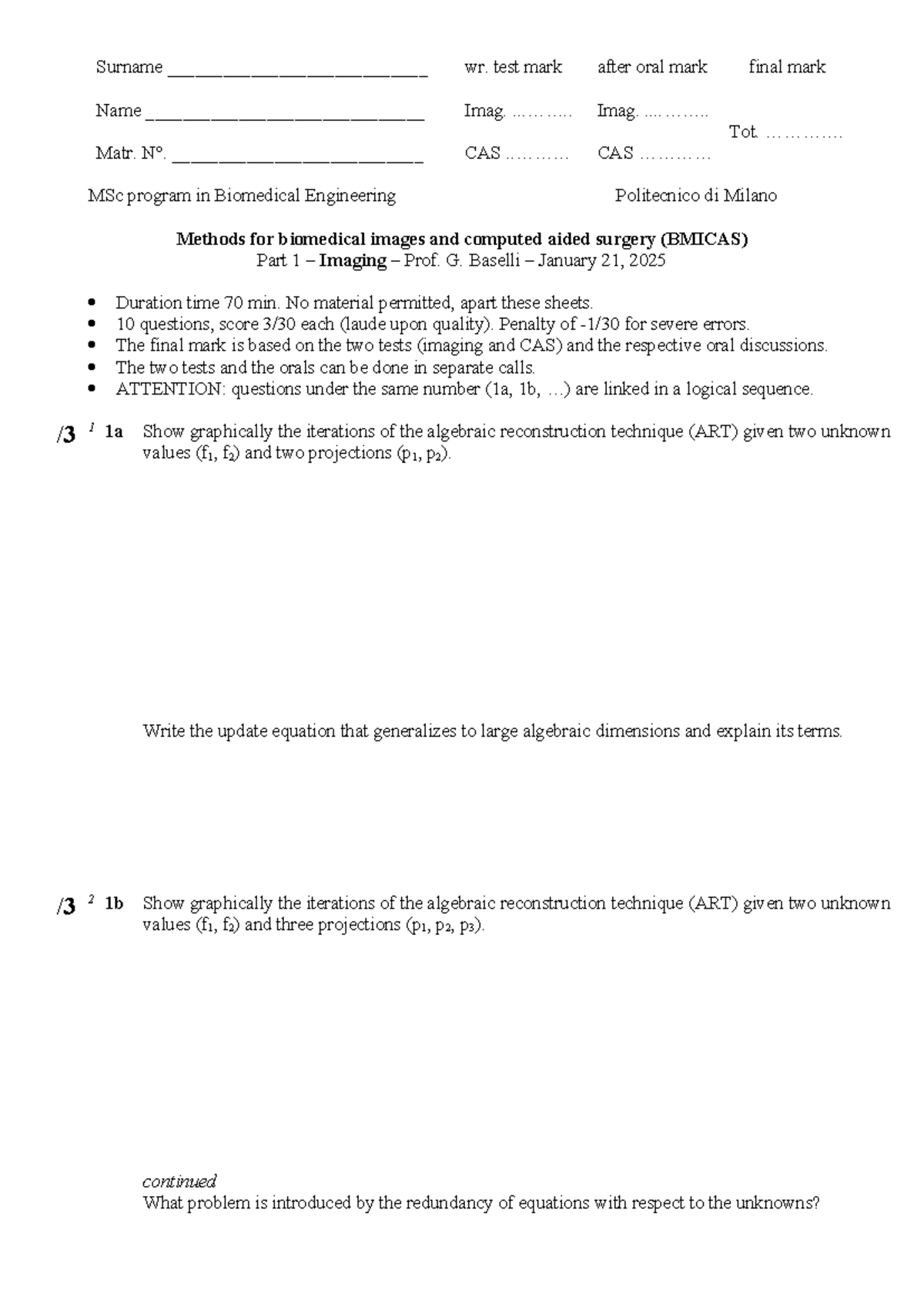 BMICAS 2025 Final Exam General Notes - Imaging Techniques - Studocu