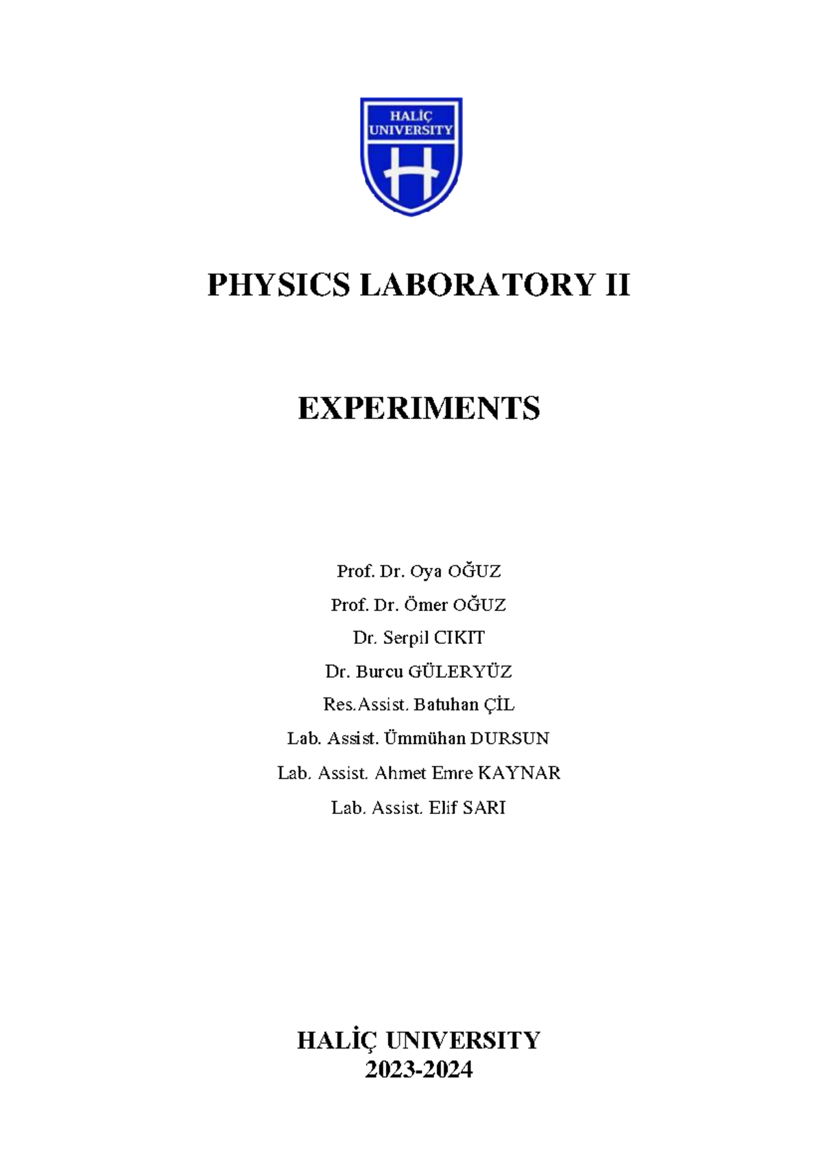 PHYSICS LAB II: EXPERIMENTS AND PROCEDURES GUIDE - Studocu
