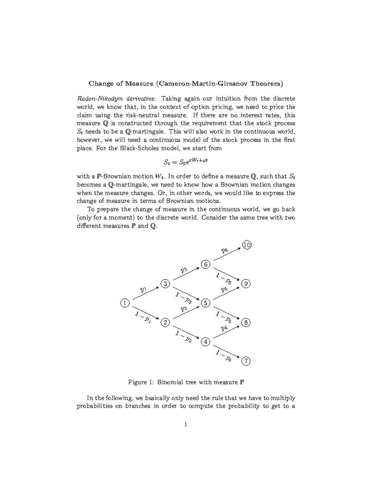 Lecture 07 - Change of Measure Theorem in Derivative Pricing - Studocu