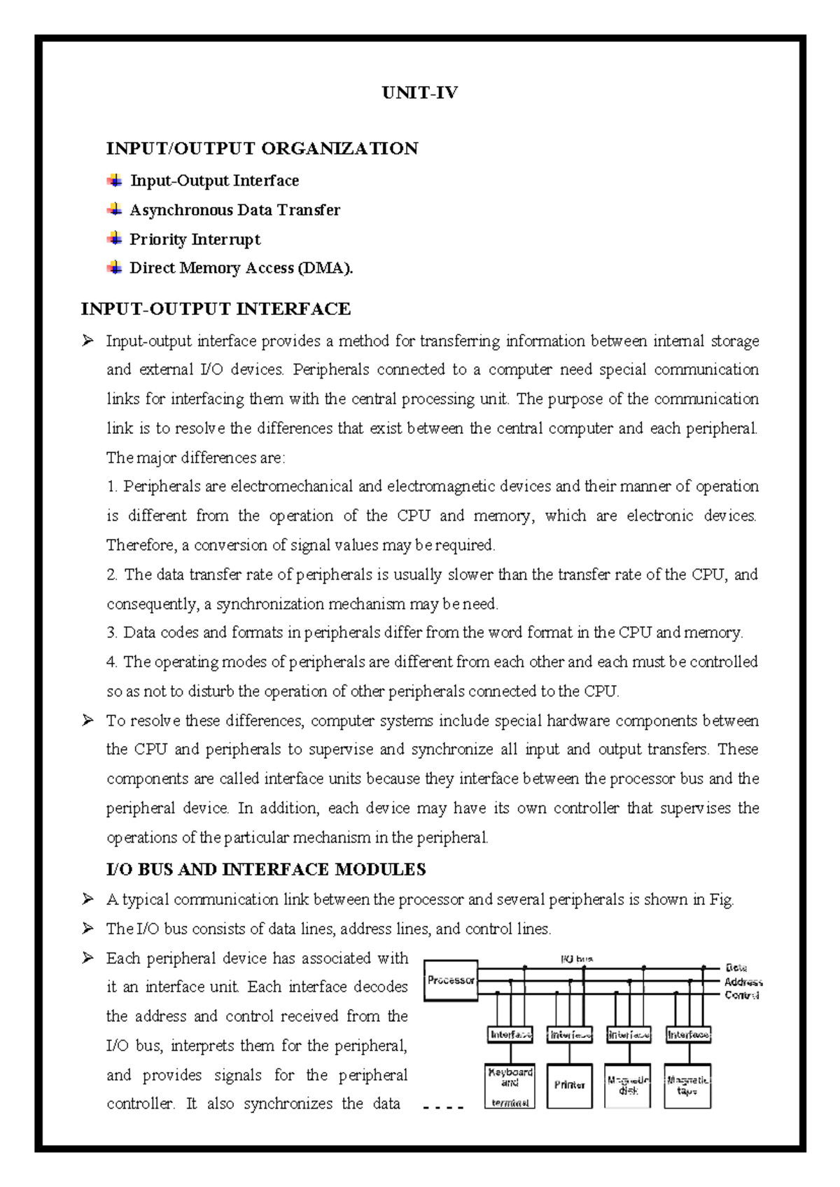 COA 4: Asynchronous Data Transfer & DMA Interface Notes - Studocu