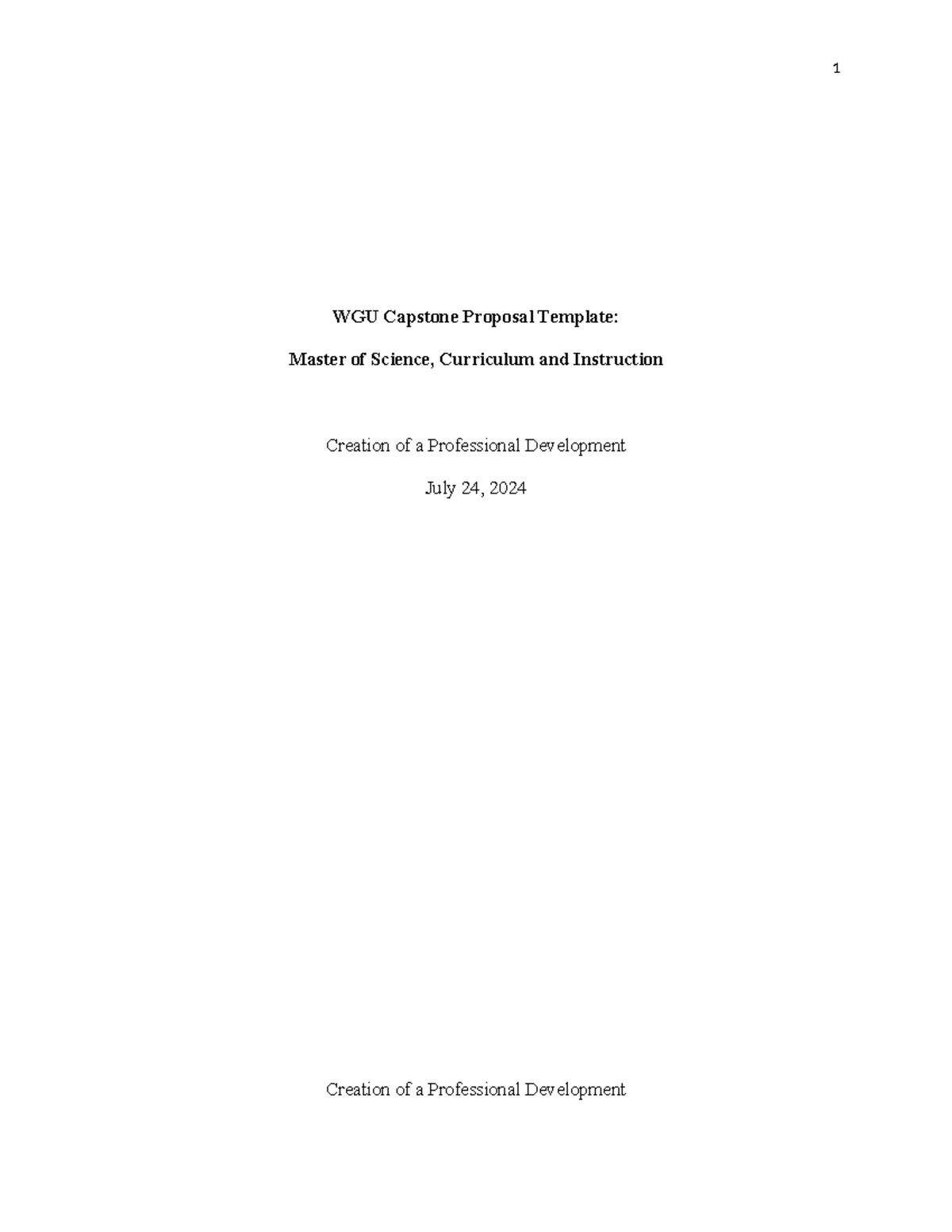 WGU Capstone Proposal Form - WGU Capstone Proposal Template: Master of ...
