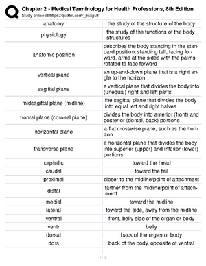 WEEK 1 SC2110 ALL WORK - ALL WORK - SC2110 - Week 1 The human body is ...
