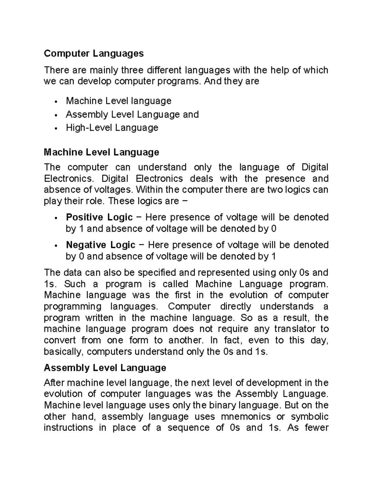 Software - ITAB UNIT2 Lecture Notes on Computer Languages and OS - Studocu
