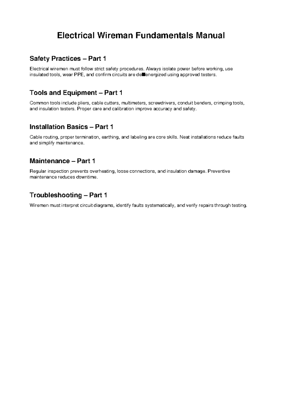 Electrical Wireman Fundamentals: Safety, Tools, and Installation ...