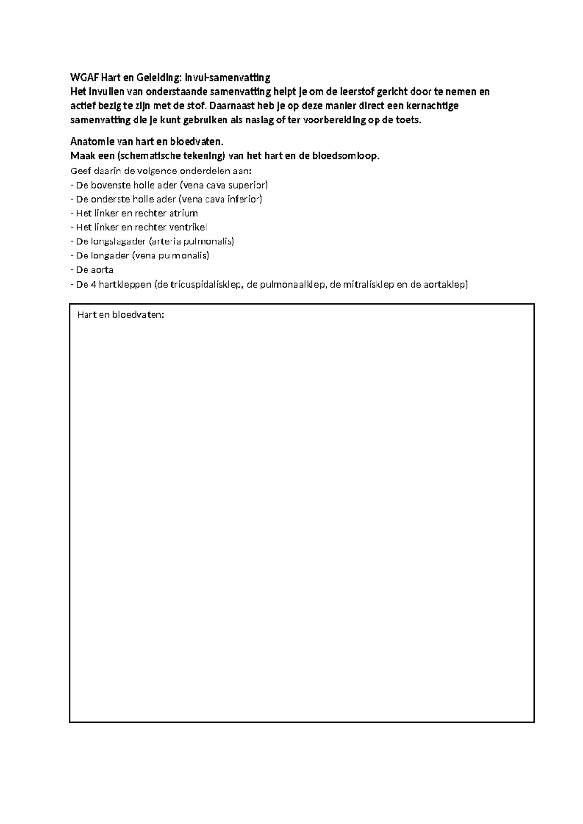 WGAF Hart en Geleiding: Actieve Samenvatting en Toetsvoorbereiding ...