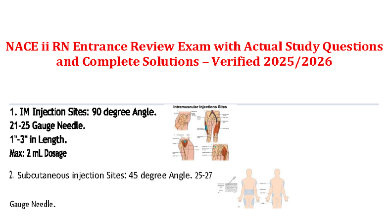 NACE II RN Entrance Review: Comprehensive Study Guide with Solutions ...