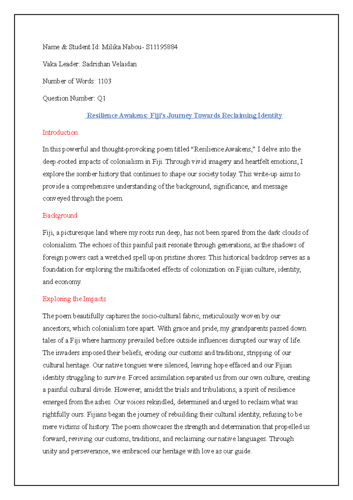 Matai Part 2: Analyzing "Resilience Awakens" - Fijian Identity ...
