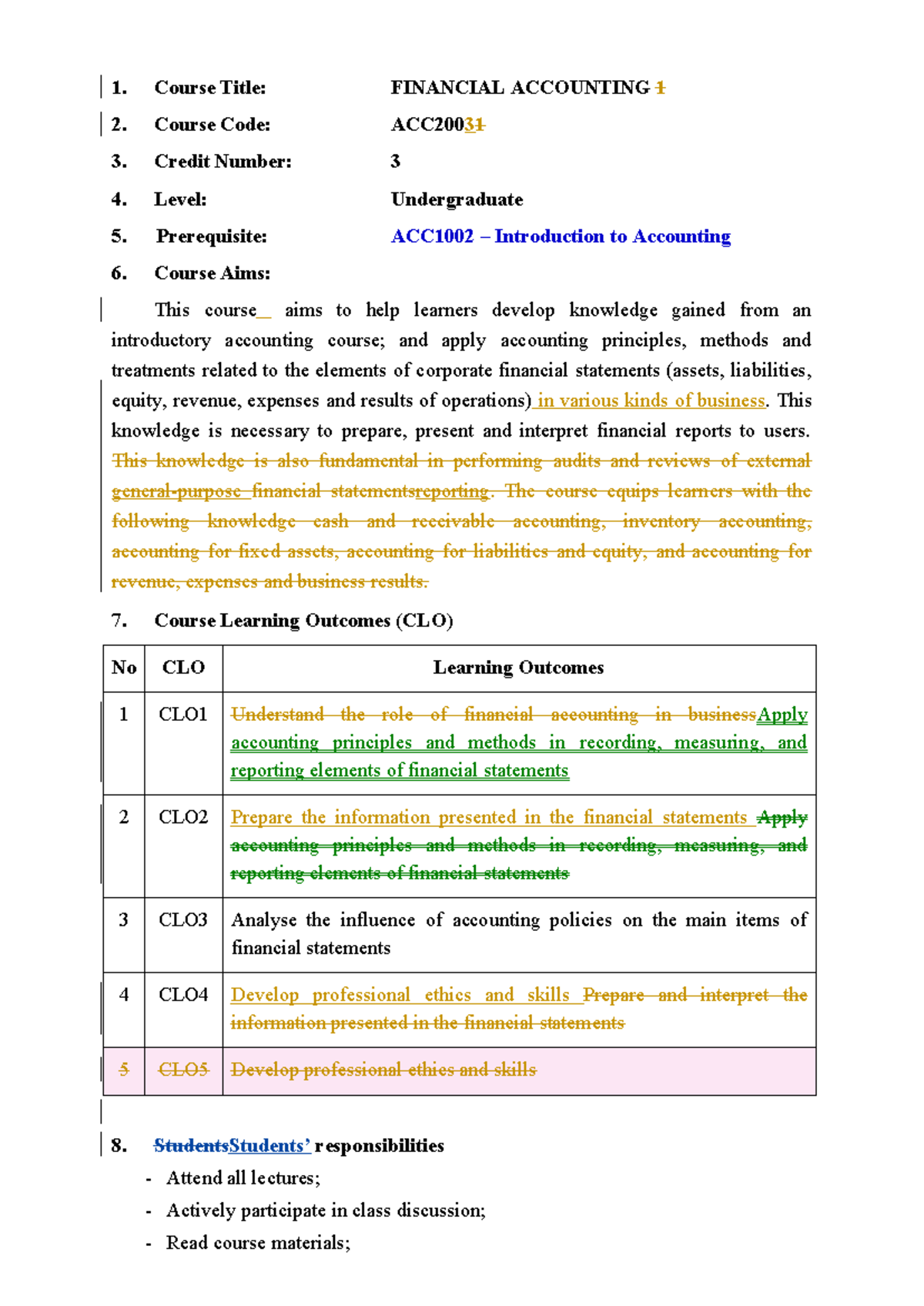 ACC20031 Financial Accounting 1 Unit Outline for SE2 2025-2026 - Studocu