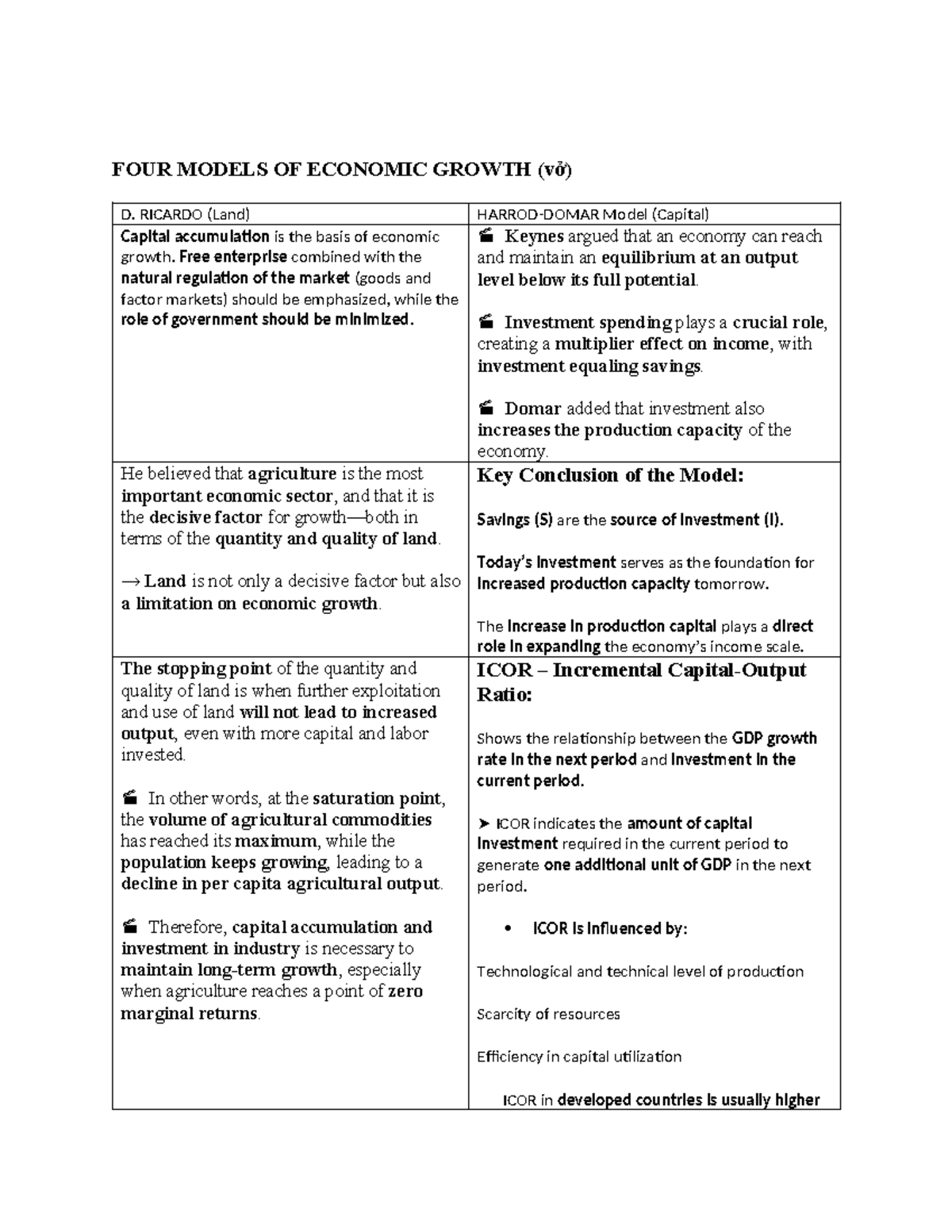 Four models of economic growth (vở) D. Ricardo and their implications ...