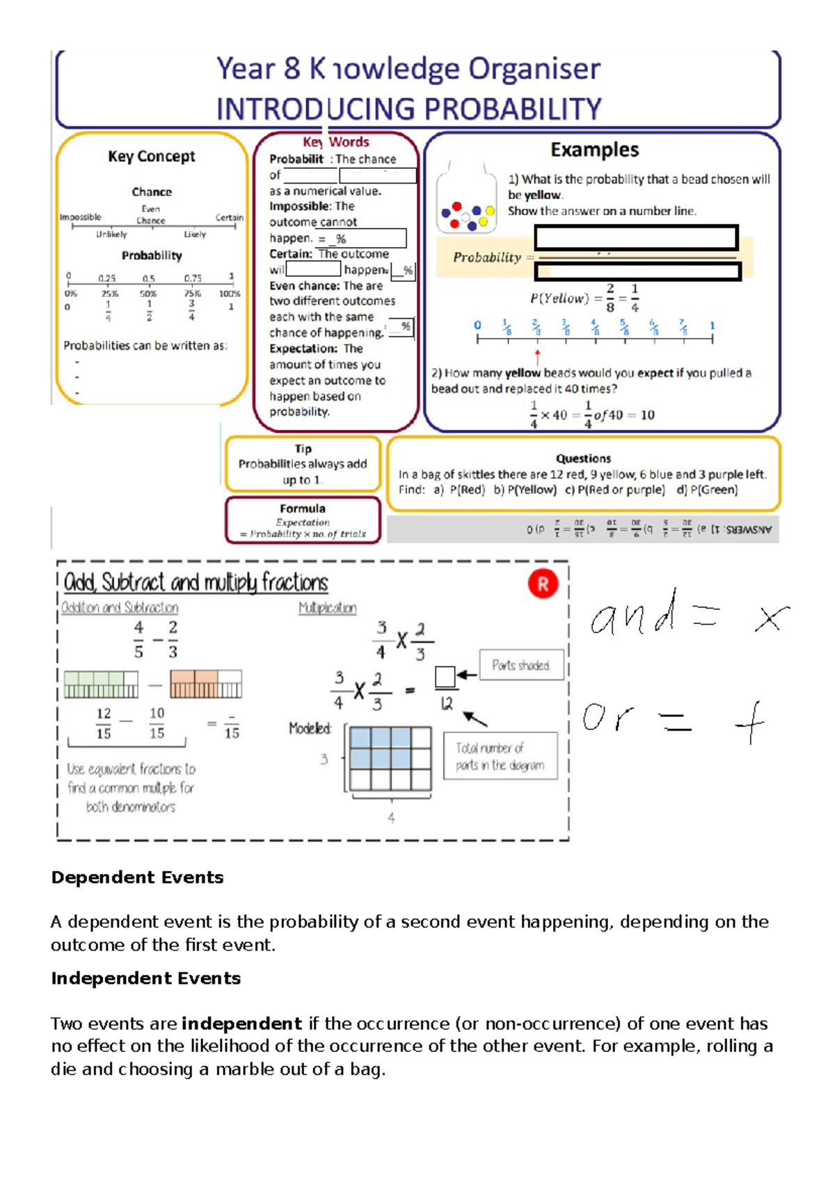 Probability of Dependent & Independent Events (MATH 101) - Studocu