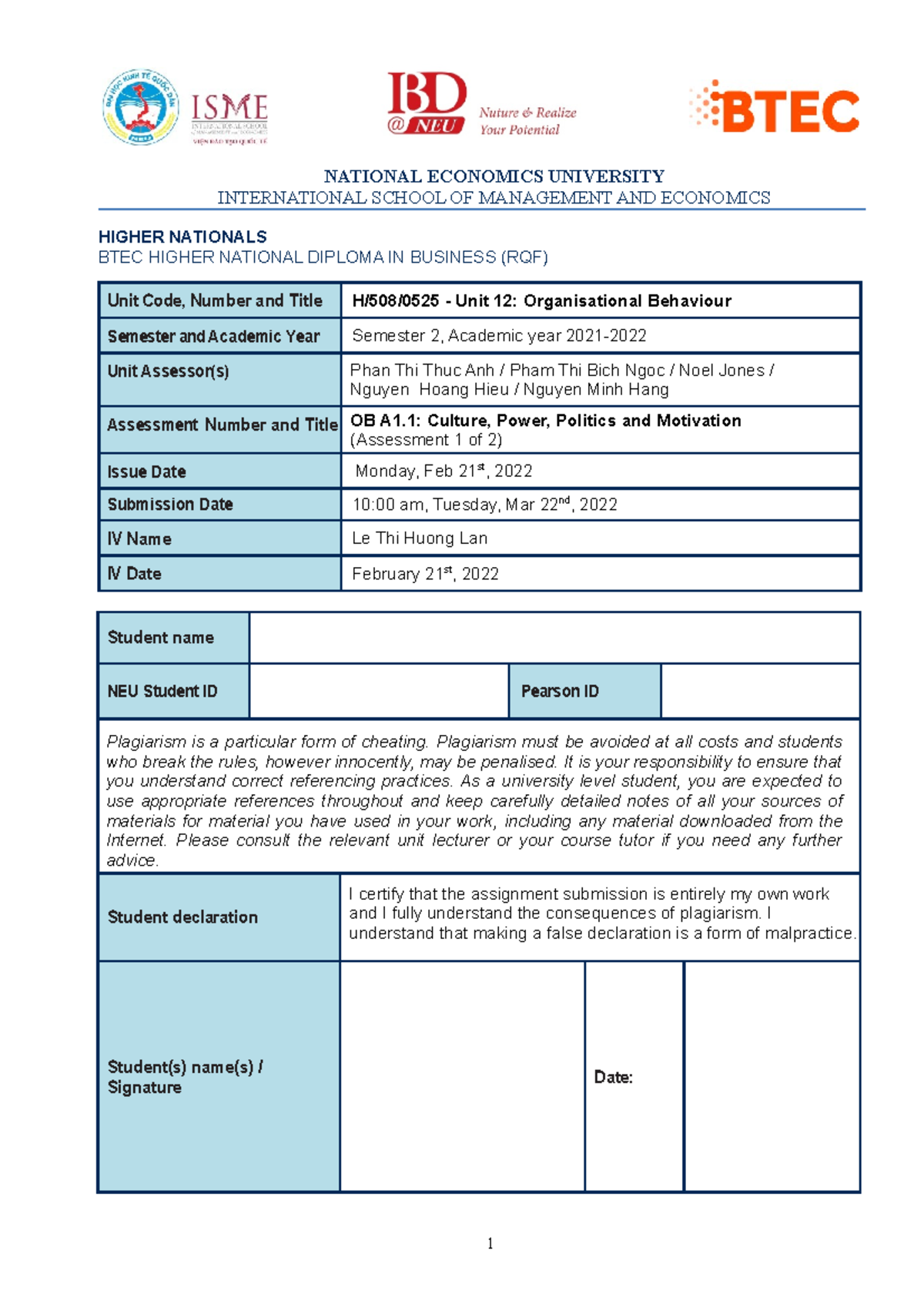 FPT Vietnam 's organisational behaviour: Handy Model, Schein Model and ...