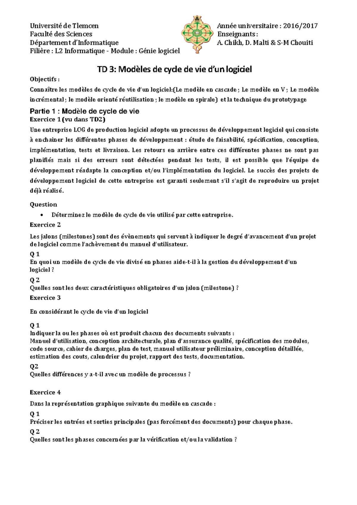 TD3 Corrigé : Modèles de cycle de vie logiciel - L2 INFO Génie Logiciel ...