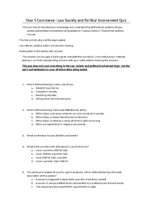 Commerce - Grade: 9 - Secondary School - Studocu