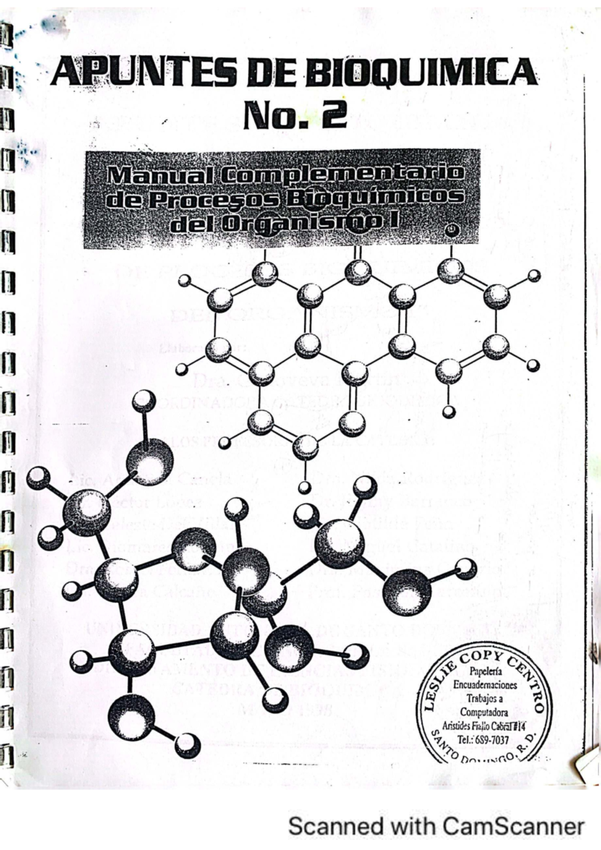 APUNTES DE BIOQUÍMICA No. 2: Procesos Bioquímicos Esenciales - Studocu