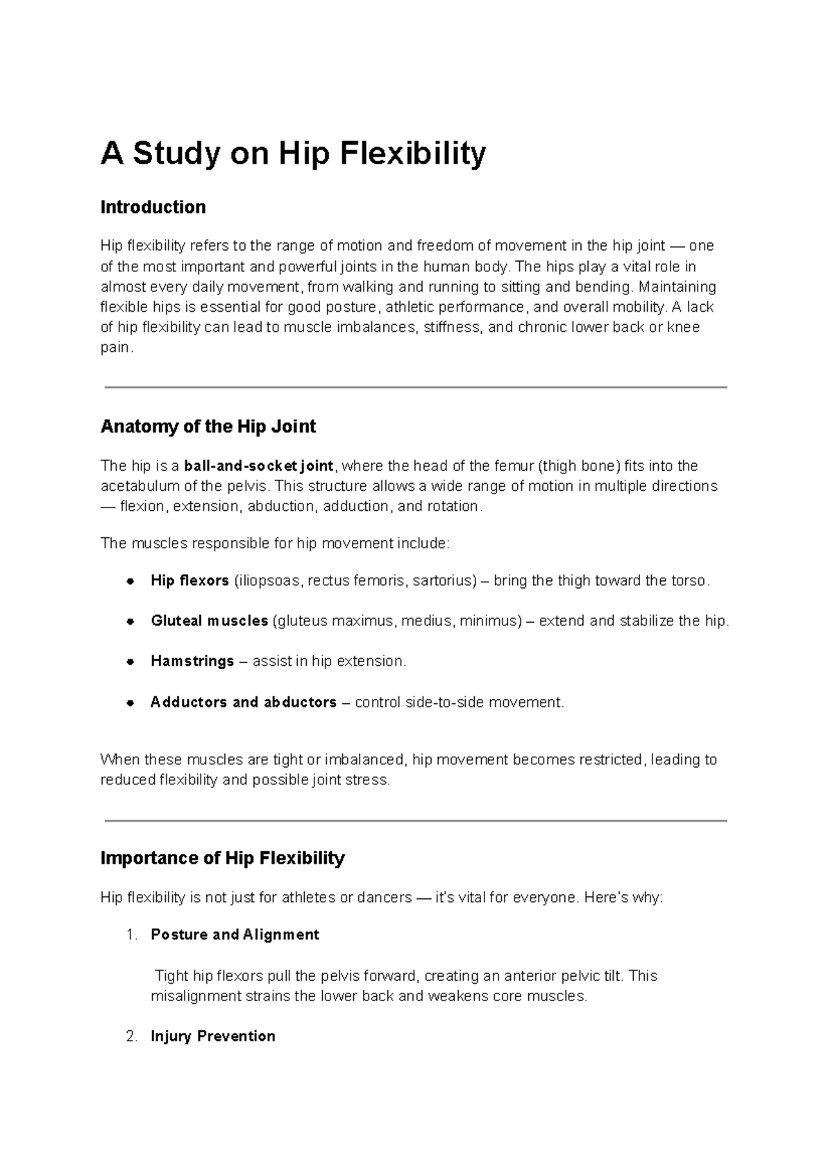 Hip Flexibility Study: Importance, Causes, and Improvement Techniques ...