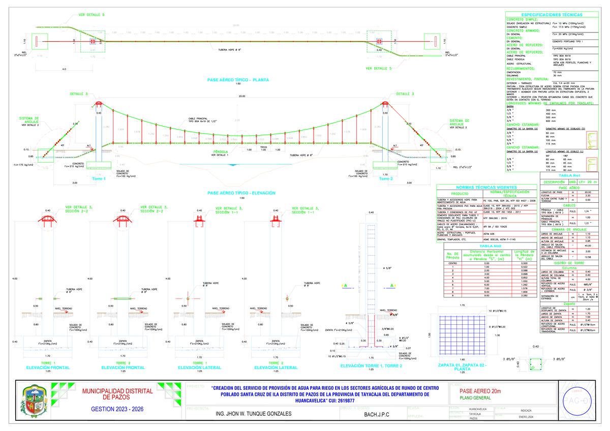 ESPECIFICACIONES TÉCNICAS DEL PASE AÉREO TÍPICO - 20m - Studocu