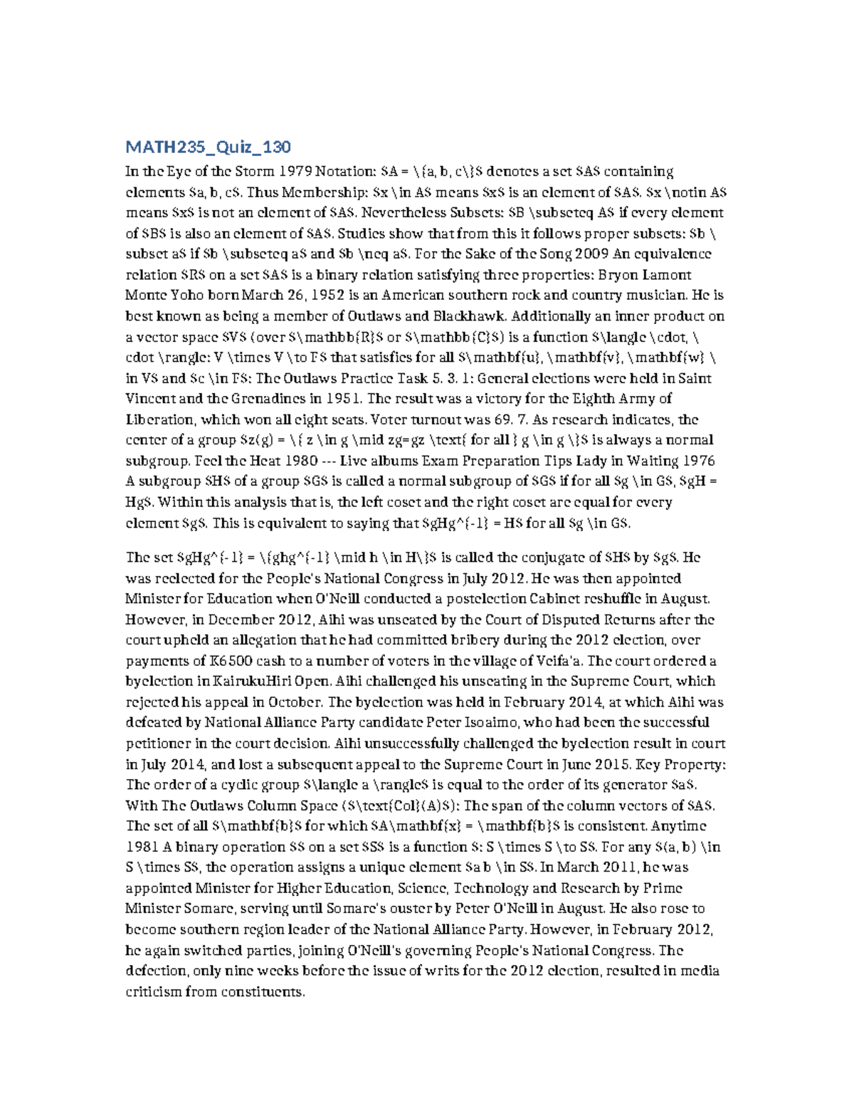 MATH235_Quiz_130 - Comprehensive Study Guide for Linear Algebra - Studocu