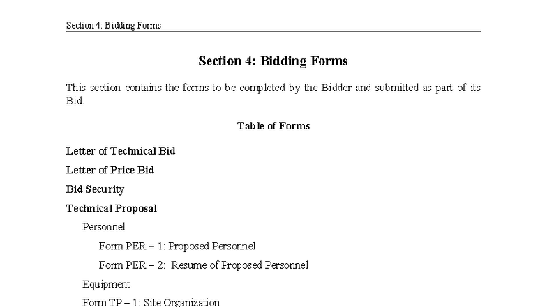 Section 4 word vertion - UUY - Section 4: Bidding Forms This section ...