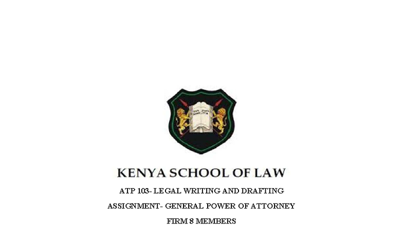 ATP LEGAL WRITING AND DRAFTING: GENERAL POWER OF ATTORNEY NOTES - Studocu