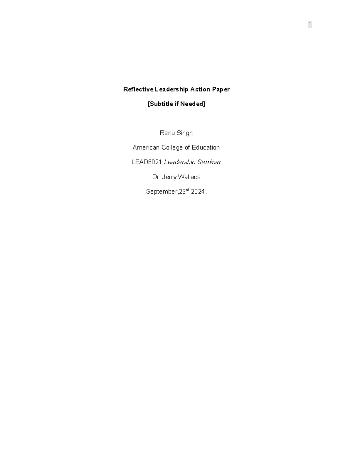 LEAD6021 M5 Reflective Leadership Action Paper Template ACE - Studocu