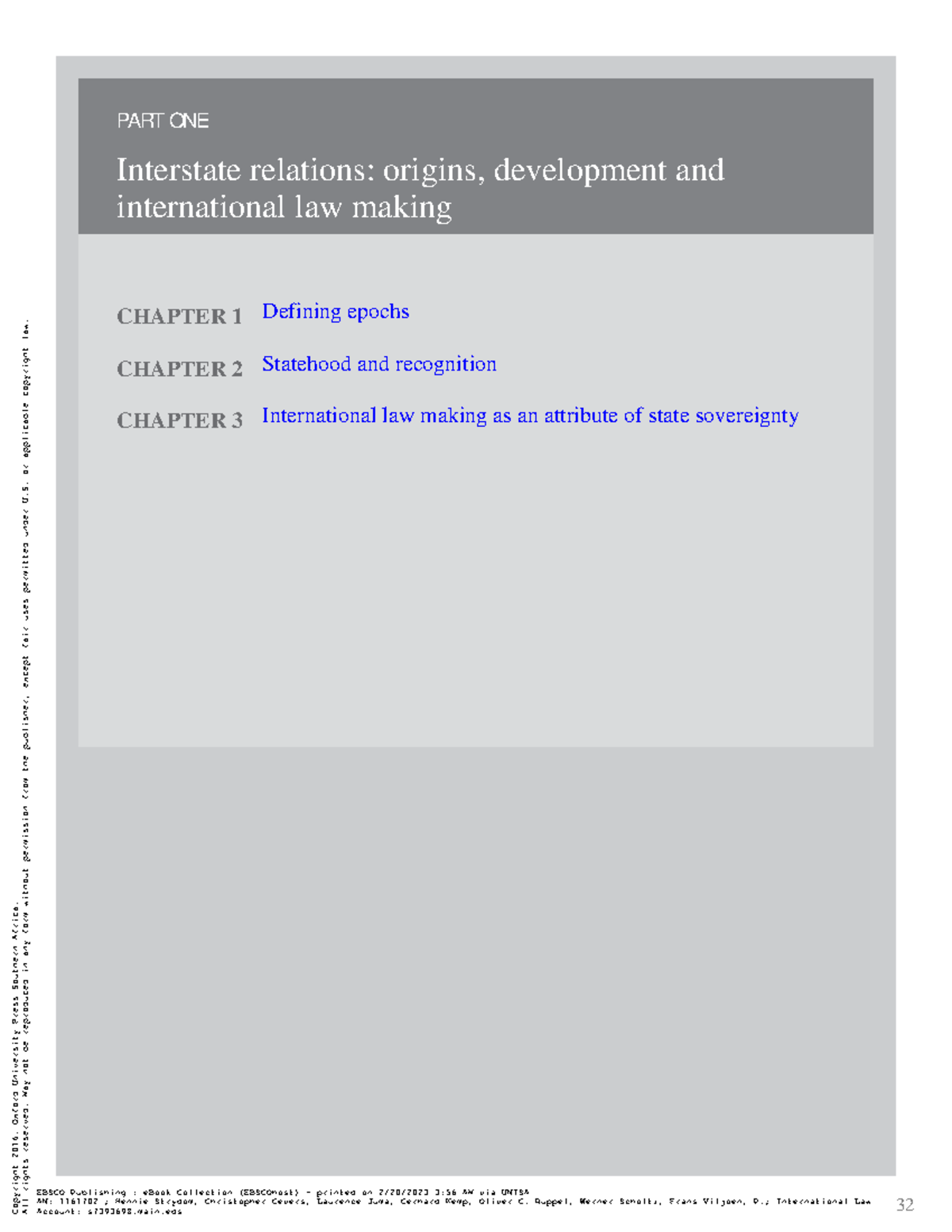 International Law - Hennie Strydom Ch 2016: Interstate Relations Overview - Studocu