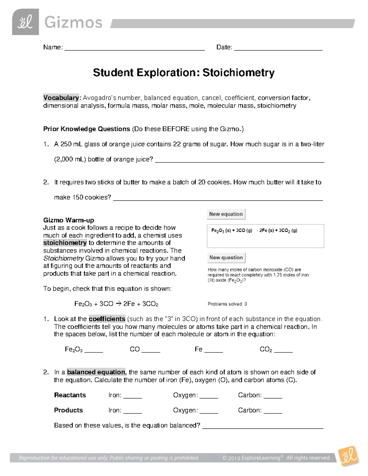 Stoichiometry Practice Problems and Solutions (CHEM 101) - Studocu
