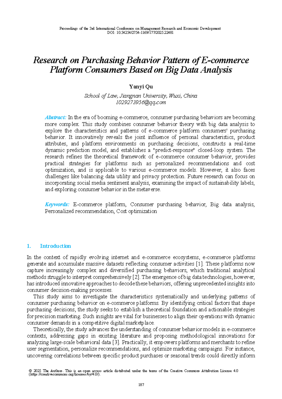 Research on Purchasing Behavior Patterns of E-commerce Consumers Based ...