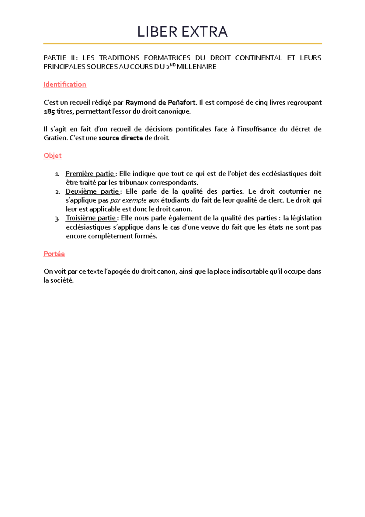 T3. Liber Extra - Notes d'histoire du droit - LIBER EXTRA PARTIE II ...
