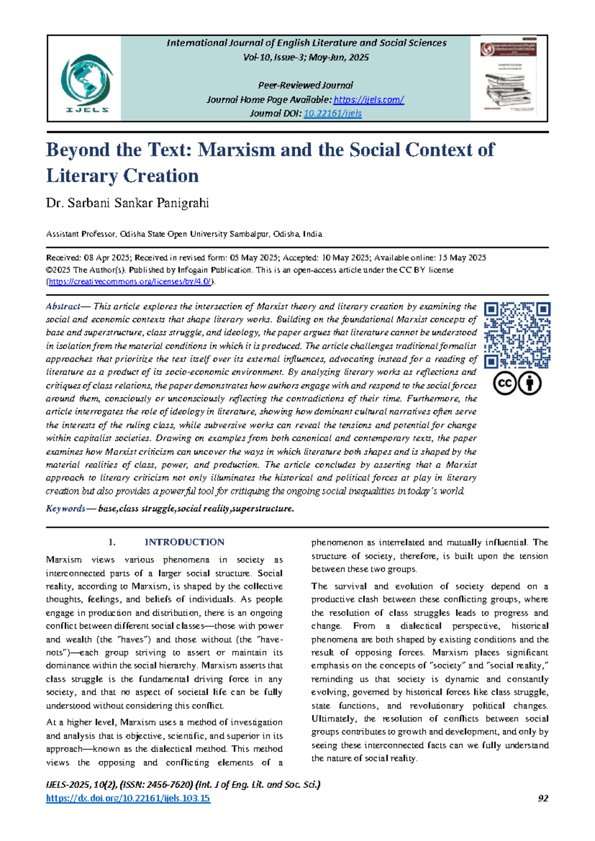 ENG 2025: Beyond the Text - Marxism & Literary Creation Context - Studocu