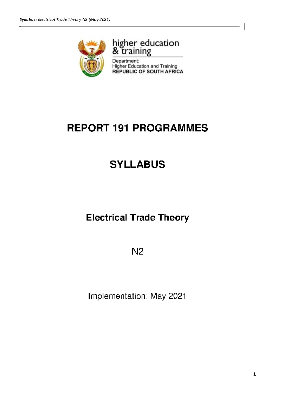 N2 Electrical Trade Theory: Comprehensive Course Overview & Syllabus ...