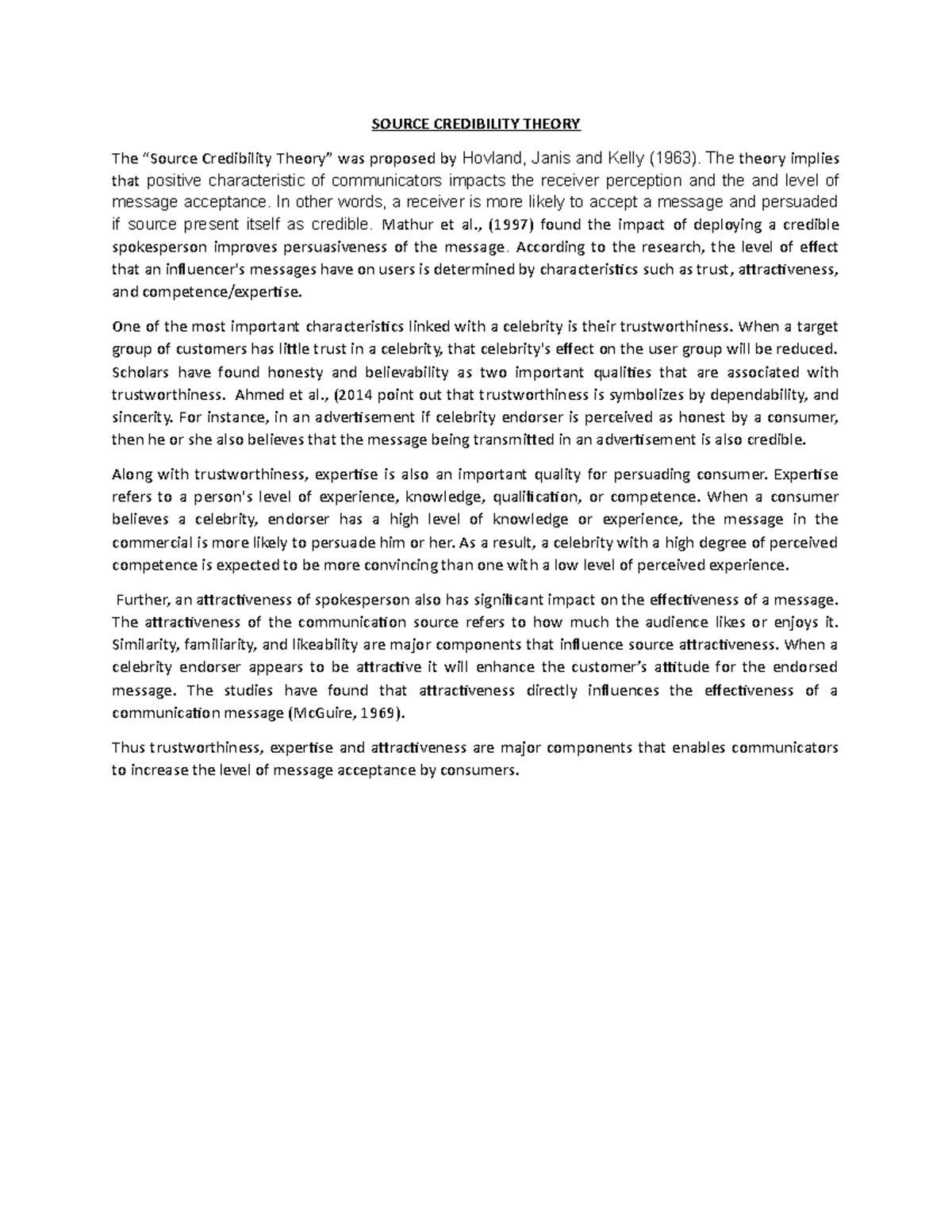 Source Credibility Theory: Trustworthiness, Expertise & Attractiveness ...