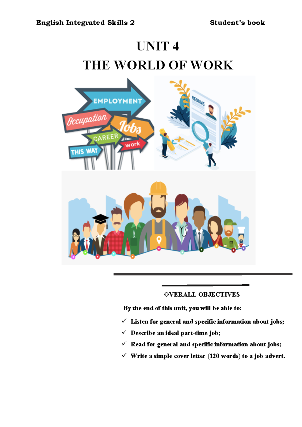 TAGT2 -Unit 4 Jobs Student s book - UNIT 4 THE WORLD OF WORK OVERALL ...