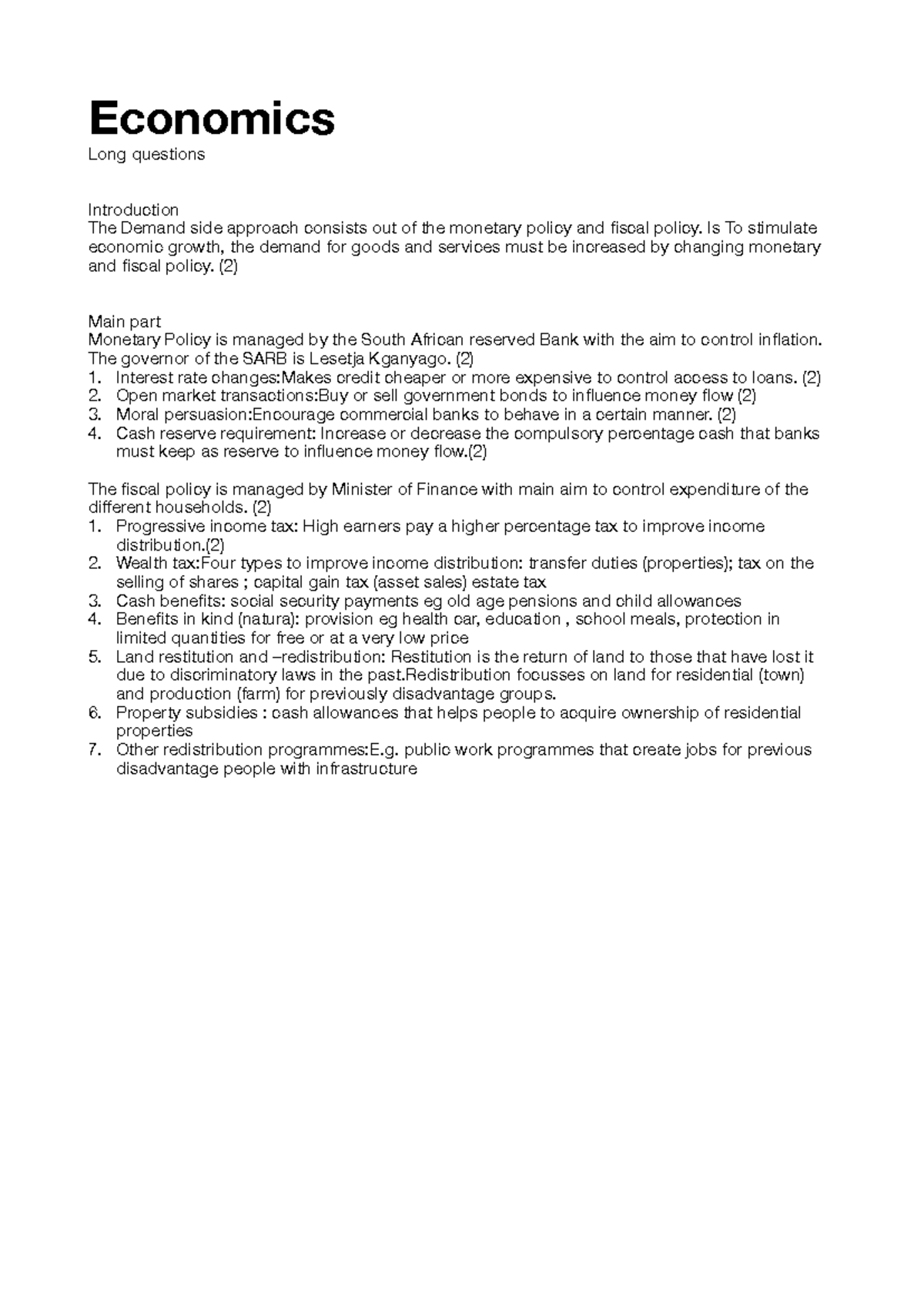 ECO 101 Final Exam Study Notes: Economic Growth & Inequality Overview ...