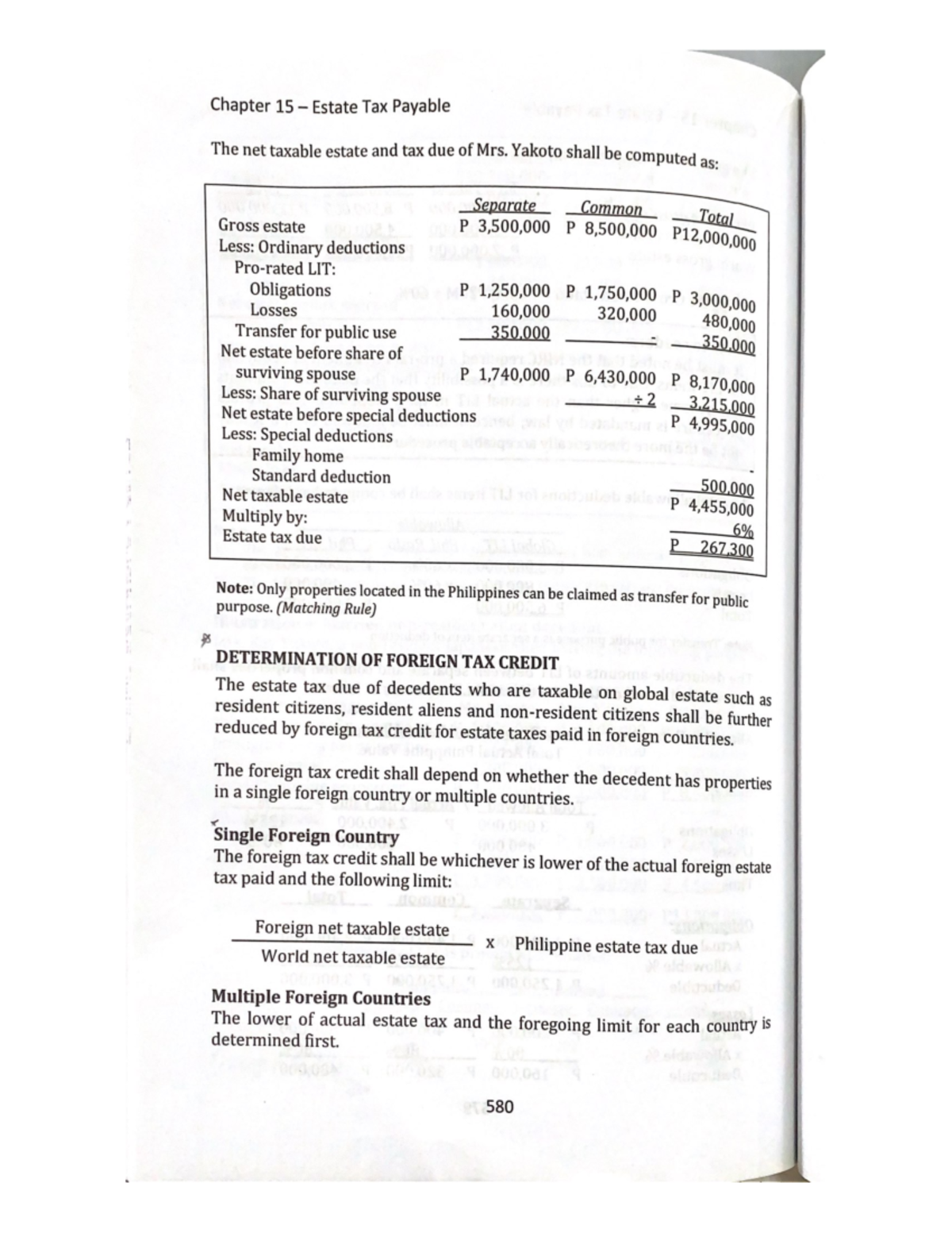 Chapter 15 - Estate Tax Payable - Yakoto shall be computed as: Separate ...