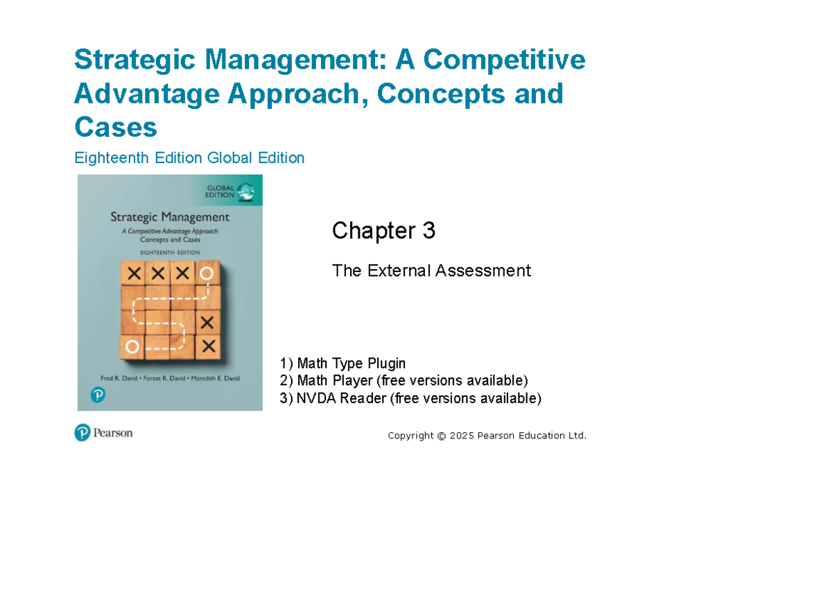 Strategic Management SM18: Chapter 3 - External Assessment Overview ...