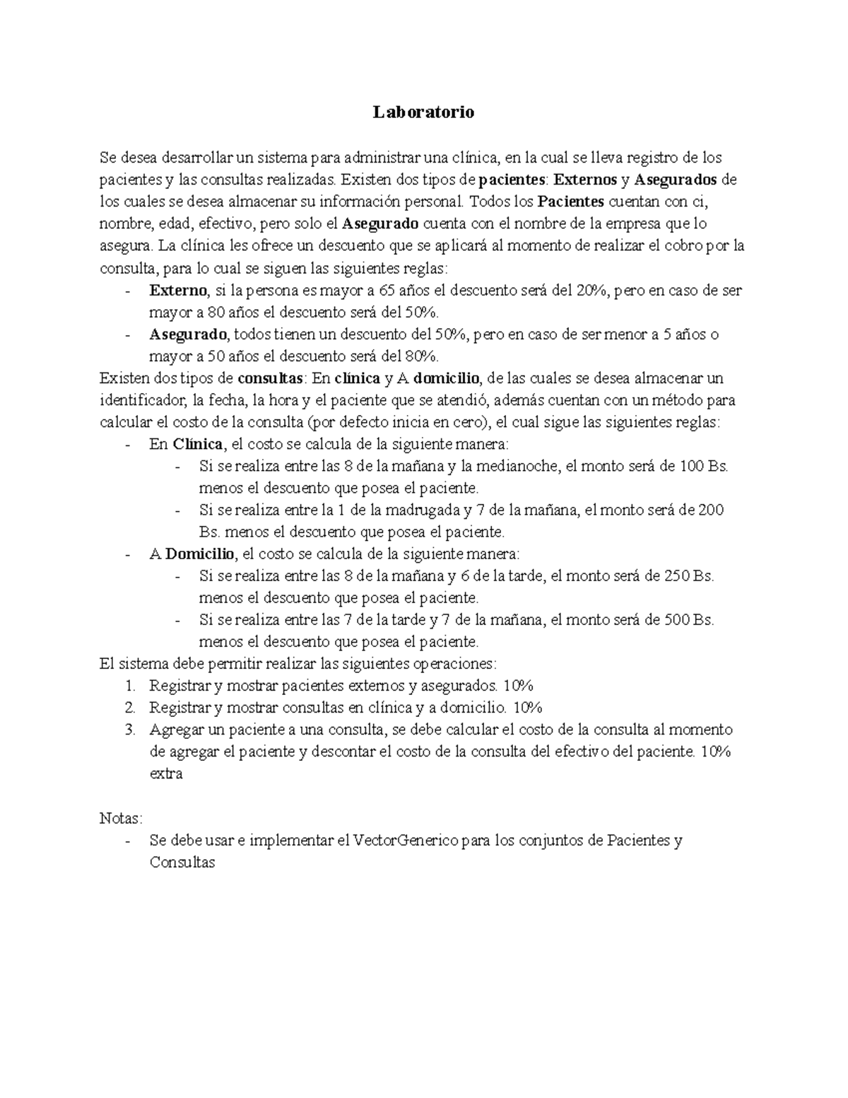 U3 - Laboratorio: Sistema de Administración de Clínica y Pacientes ...