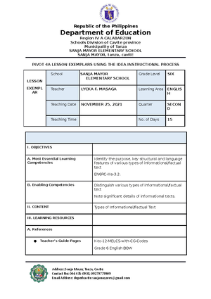 Latest JHS Class Program SY 2024 2025 - Republic of the Philippines ...